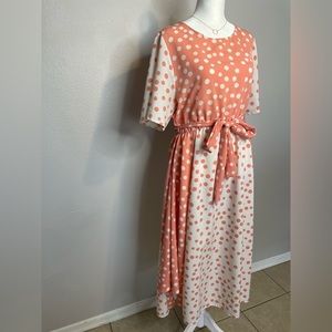Flamingo | Dresses | Pink Spring Polka Dots Dress Womens Medium ...